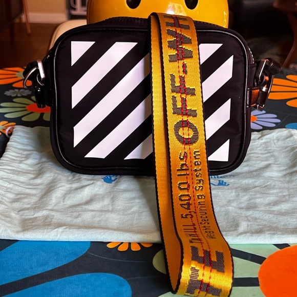 Off-White | Bags | Offwhite Camera Bag With Black And White Stripes Euc ...